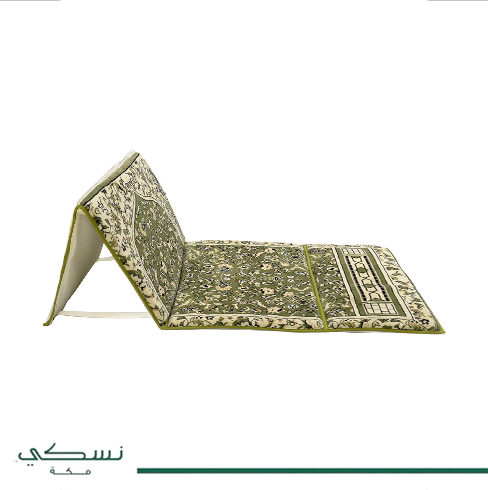 Foldable Prayer Mat Rawdat Afnan Green (L) – Nusuki SA